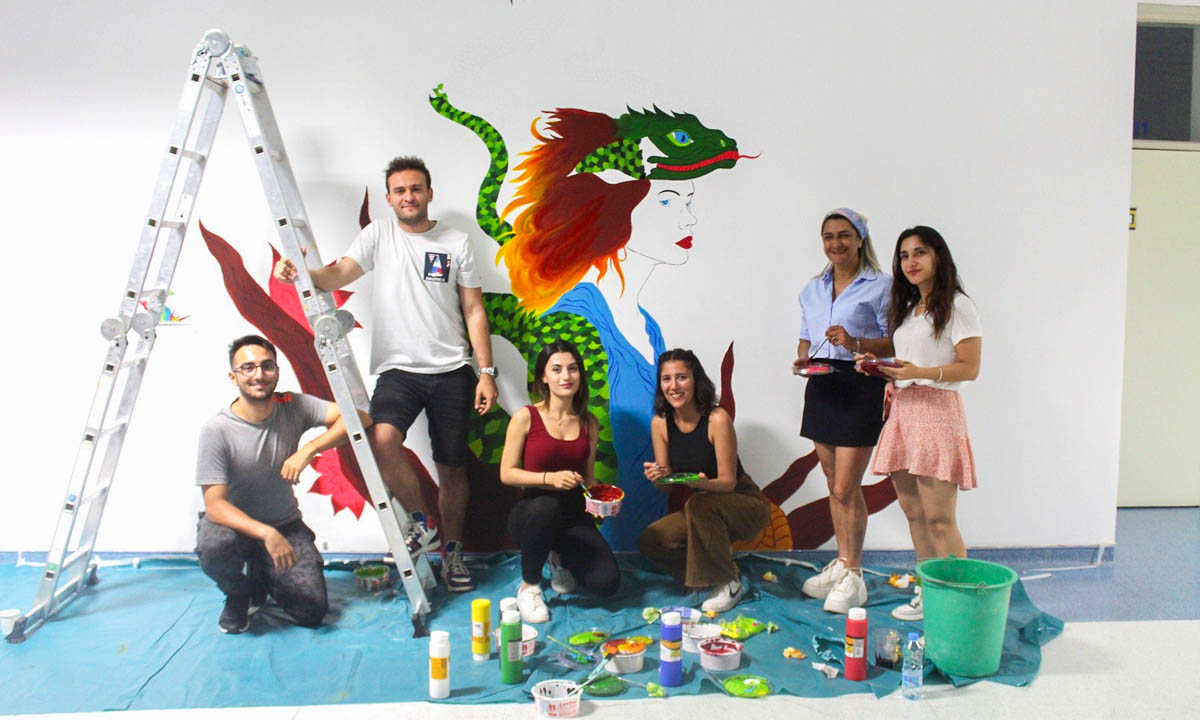 EMU Students Color Up the Corridors of Lecture Halls with Mural Art ...